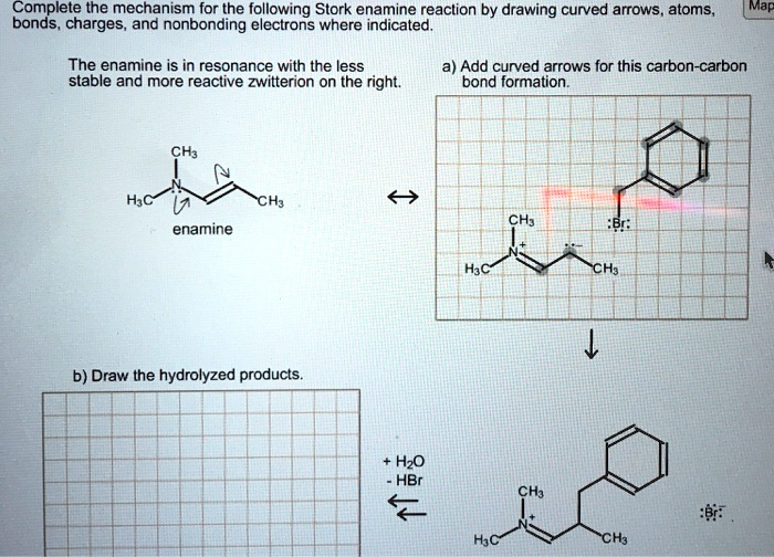 SOLVED: Complete the mechanism for the following Stork enamine reaclion ...