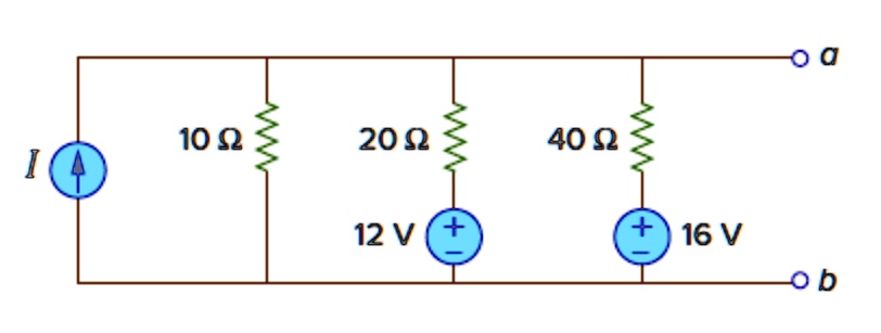 Use source transformation to reduce the circuit between terminals a and ...
