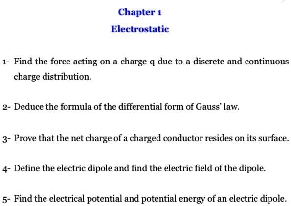SOLVED: Chapter Electrostatic Find the force acting on a charge q due ...