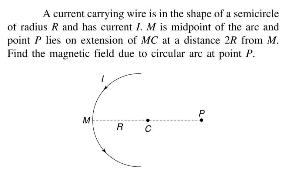 a current carrying wire is in the shape of a semicircle of radius r and ...