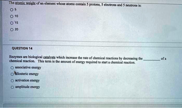 SOLVED: The atomic weight of an element whose atoms contain 5 protons ...