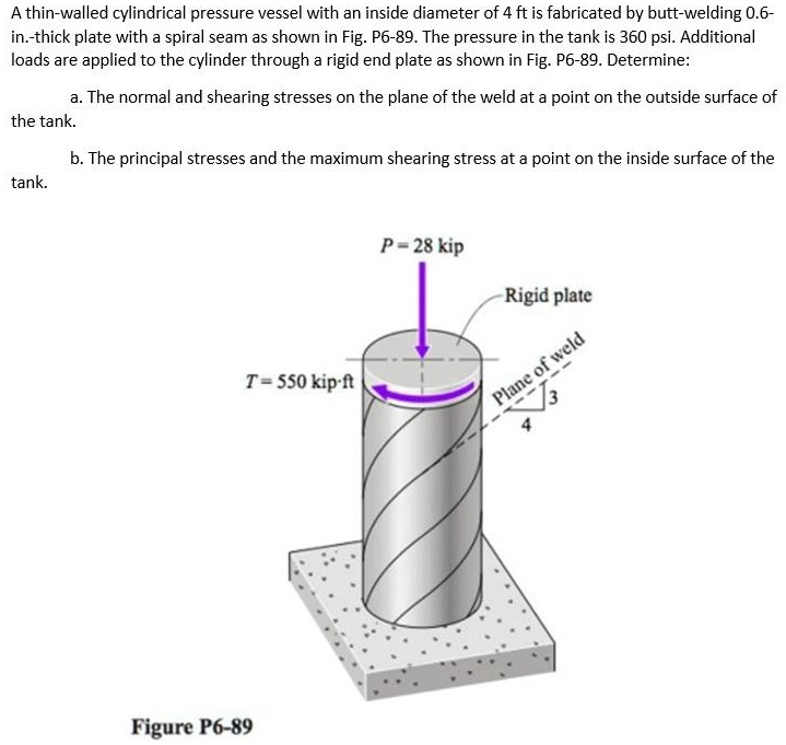 answers should be a normal stress 125ksi t shear stress 444 ksi b p1 ...