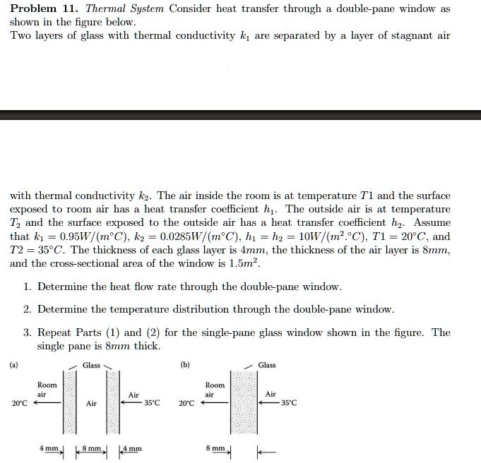 SOLVED: Problem 11. Thermal Sustem Consider heat transfer through a ...