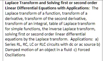 SOLVED: Laplace Transform and Solving first or second order Linear Differential Equations with ...