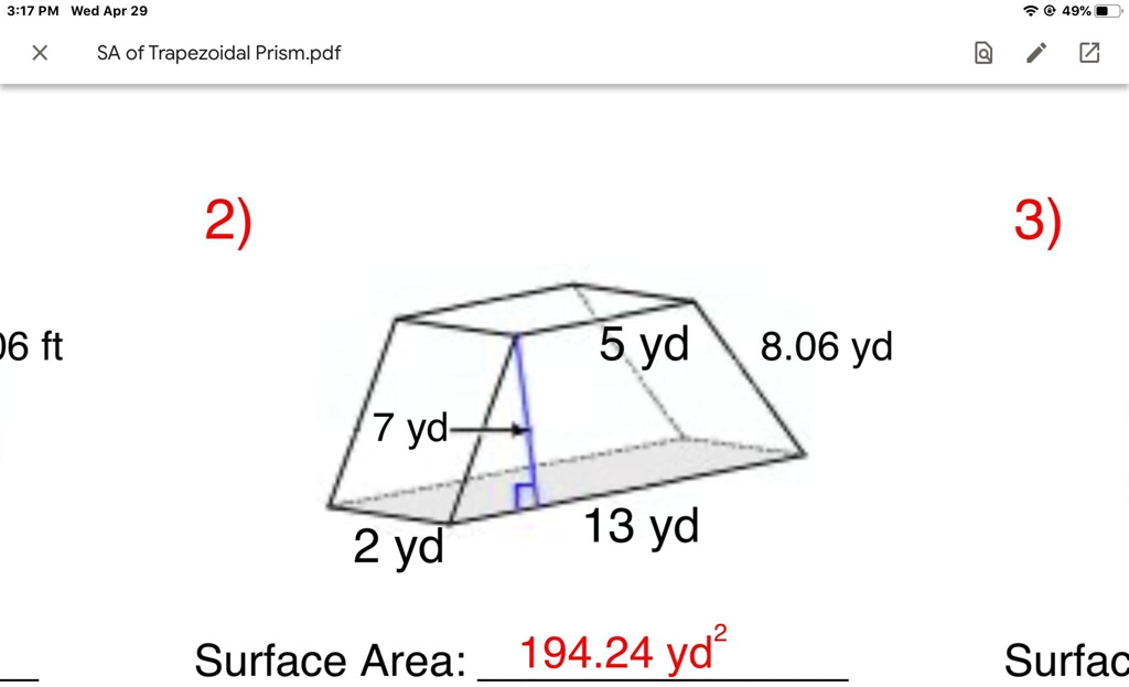 Volume Of A Trapezoidal Prism