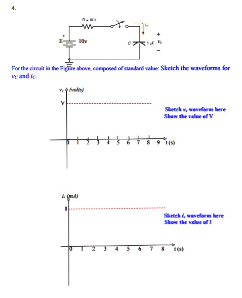 SOLVED: For the circuit in the Figure above, composed of standard values: Sketch the waveforms ...