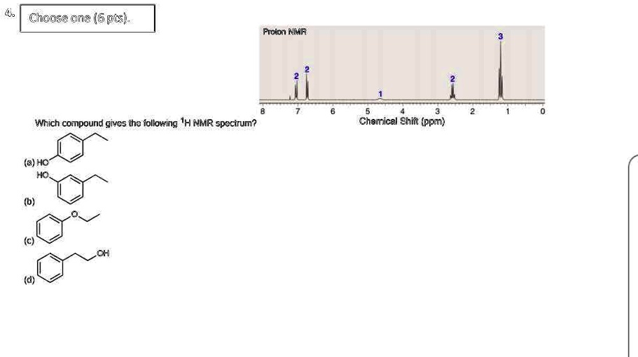 SOLVED: Chccse cne (Spts) Foion RiR Wtich compound givcs the iollowing ...