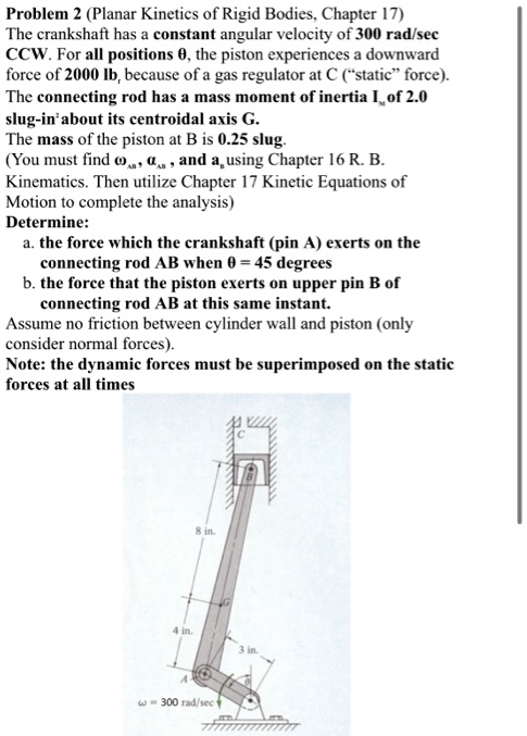SOLVED: dynamics question 2 Problem 2(Planar Kinetics of Rigid Bodies,Chapter 17 The crankshaft ...
