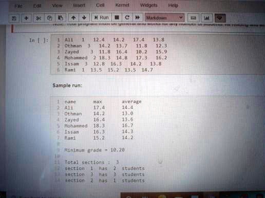SOLVED: Text: Each line in the "input.txt" file contains the following information for a student ...