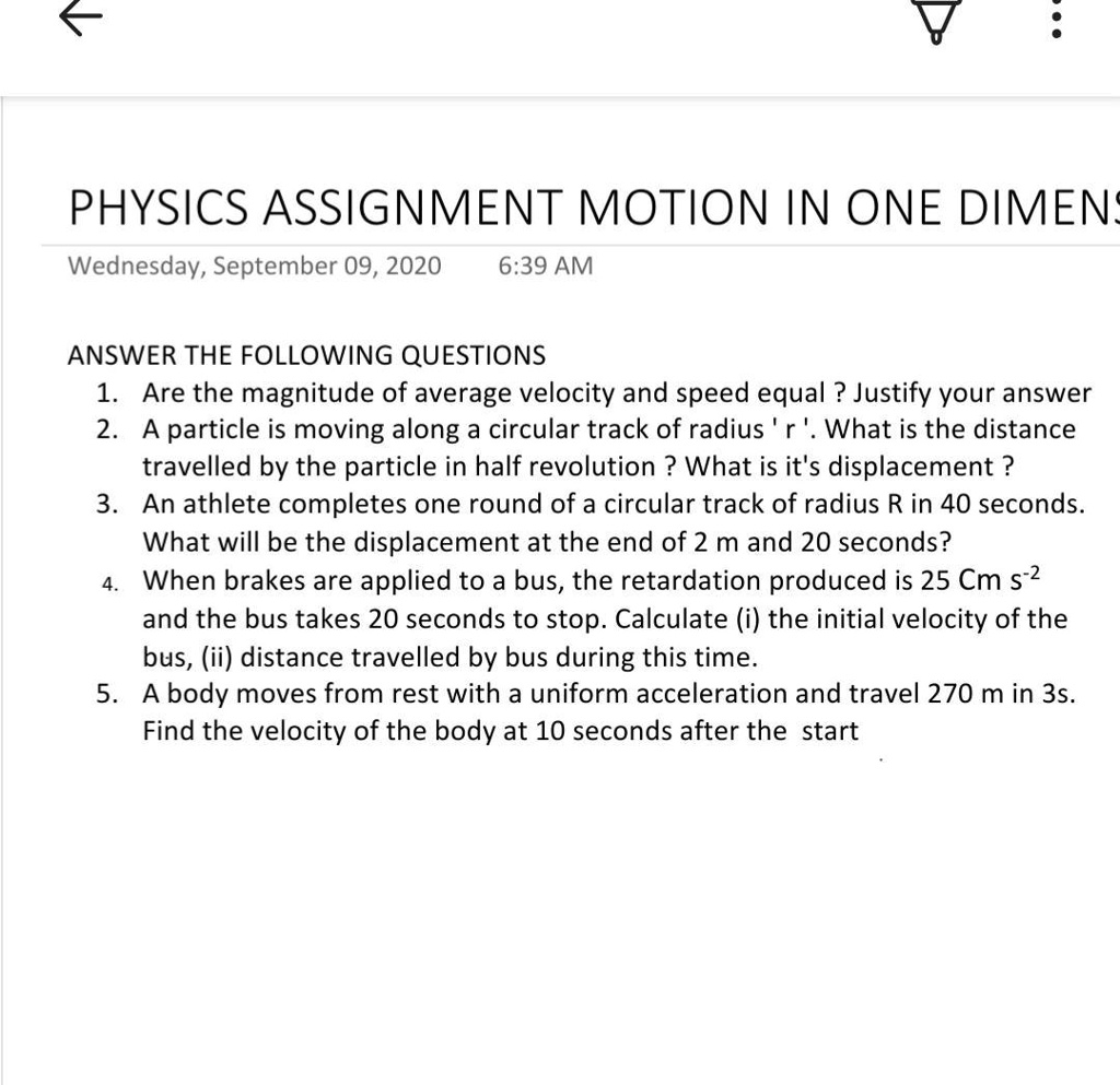 SOLVED: "a particle is moving along a circular track of radius 'r'. what is the distance ...