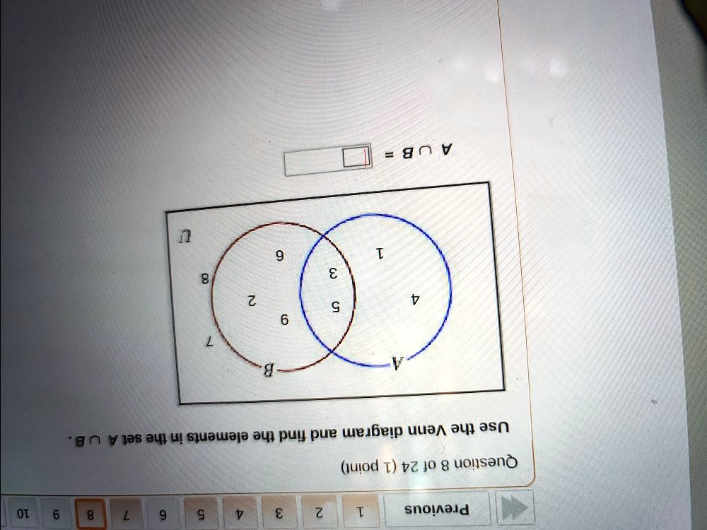 SOLVED: A UB = Use the Venn diagram and find the elements in the set A ...