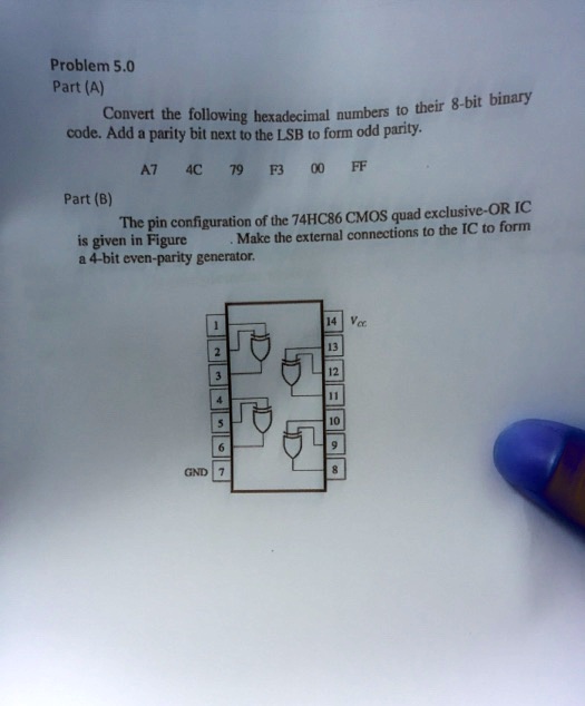 SOLVED: Problem 5.0 Part (A) A74C79 F3 Part (B) The pin configuration ...