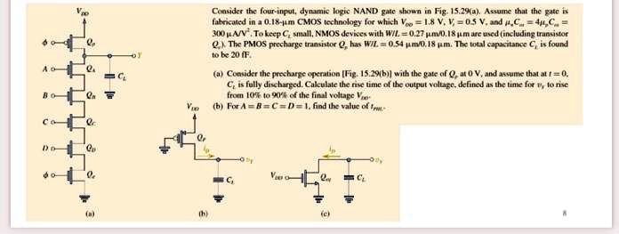 consider the four input dynamic logic nand gate shown in fig1529aassume that the gate is ...