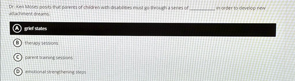 dr ken moses posits that parents of children with disabilities must go ...