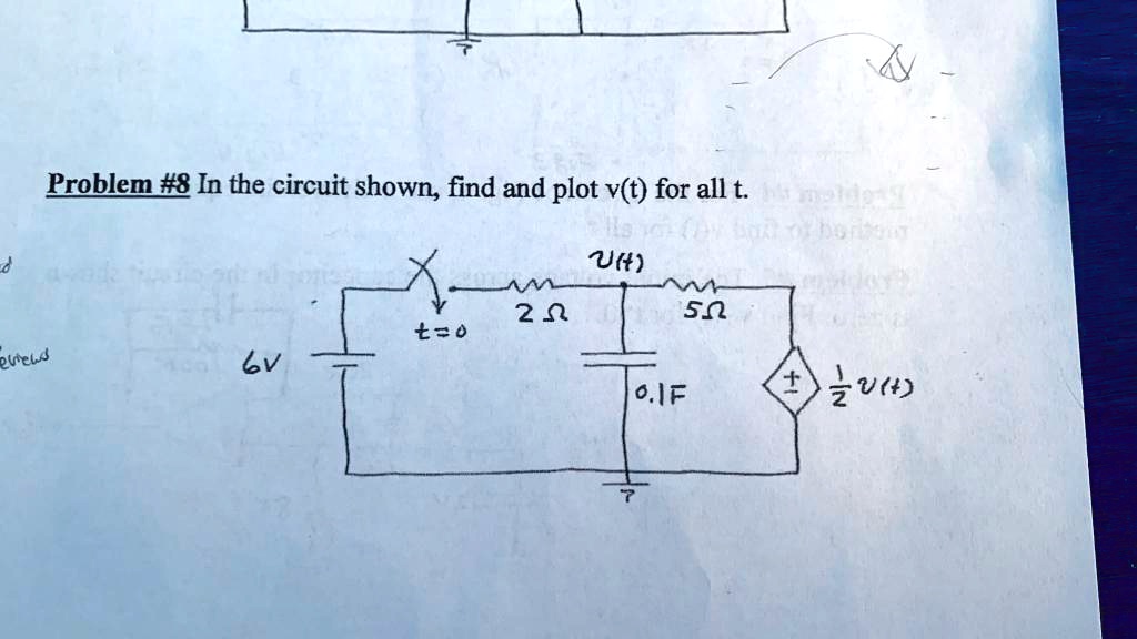 SOLVED: In the circuit shown, find and plot v(t) for all t. Problem #8 ... SOLVED: In the circuit shown, find and plot v(t) for all t. Problem #8 ...