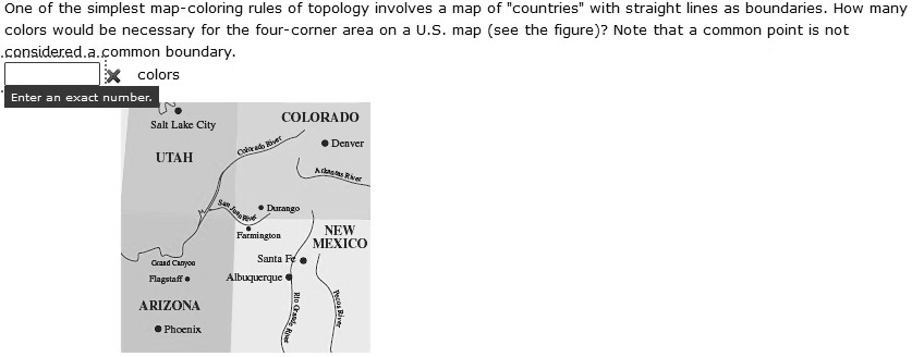 one of the simplest map coloring rules of topology involves a map of ...