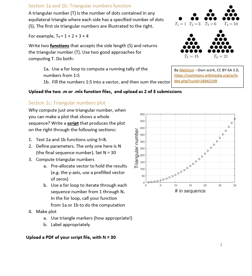 Solved Section 1a And 1b Triangular Numbers Function A Triangular Number T Is The Number Of 1870