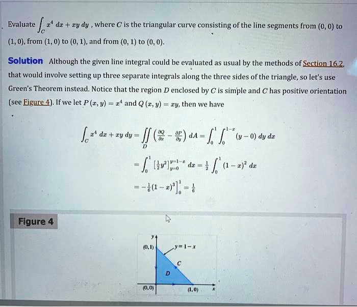 evaluate dr cy dy where is the triangular curve consisting of the line segments from 00 to 10 ...