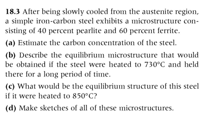 18.3 After being slowly cooled from the austenite region, a simple iron ...