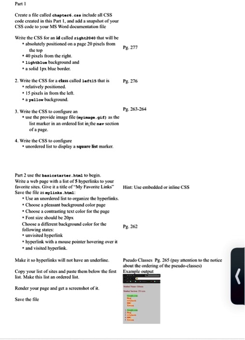 Solved Create A File Called Chapter6css Including All Css Code Created In This Part 1 And Add