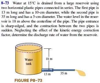SOLVED: Set up systems of equations ONLY 8-73Water at 15C is drained ...