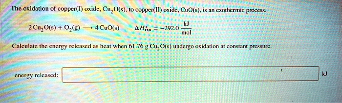 the oxidation of copperi oxide cuos t0 copperii oxide cuos is ...