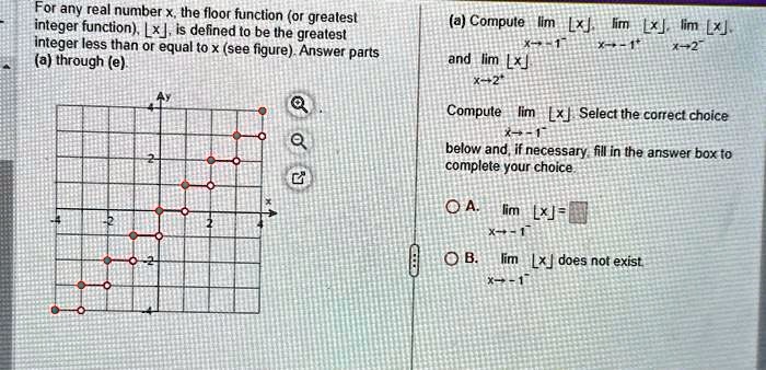 SOLVED: Texts: For any real number x, the floor function (or greatest ...