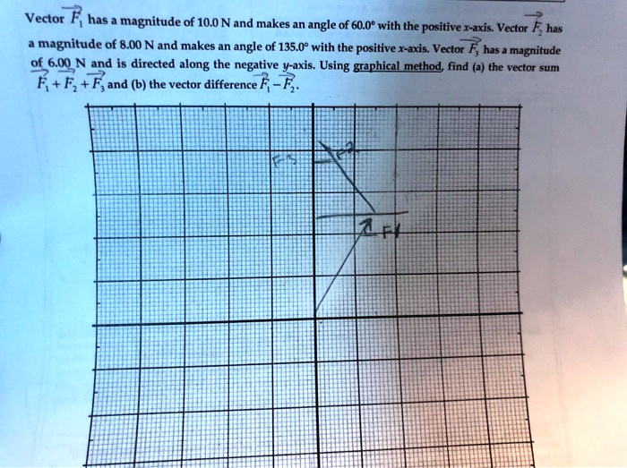 SOLVED: Vector F has magnitude of 10.0 Nand makes an angle of 60.0* with the 'positive > x-axis ...