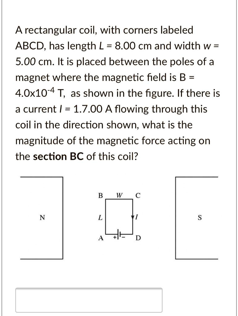 a rectangular coil with corners labeled abcd has length l 800 cm and ...