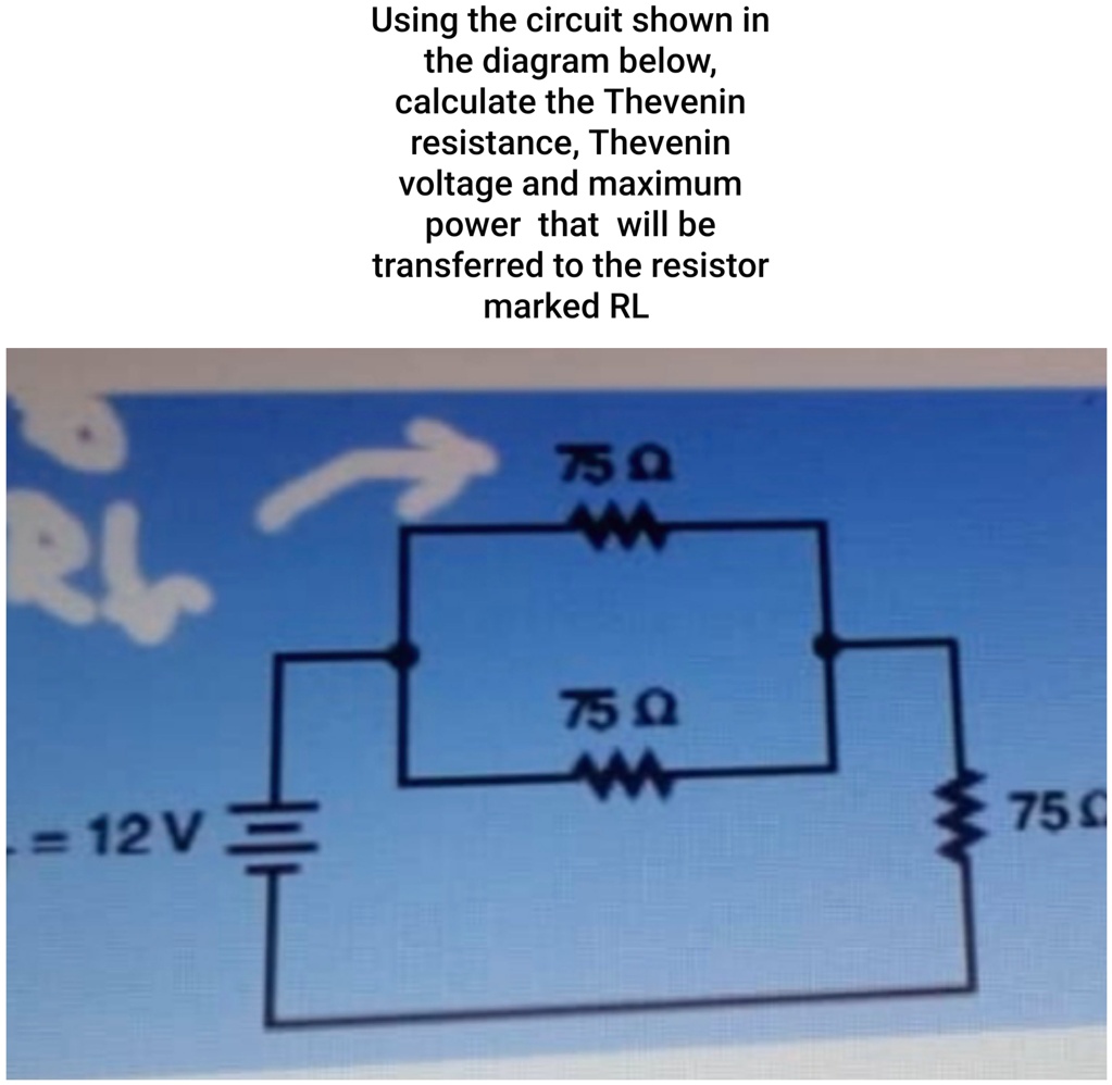 Using the circuit shown in the diagram below, calculate the Thevenin ...