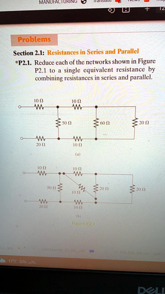 Solved Manufacturing Janjiatc Problems Section 2 1 Resistances In Series And Parallel Pzl