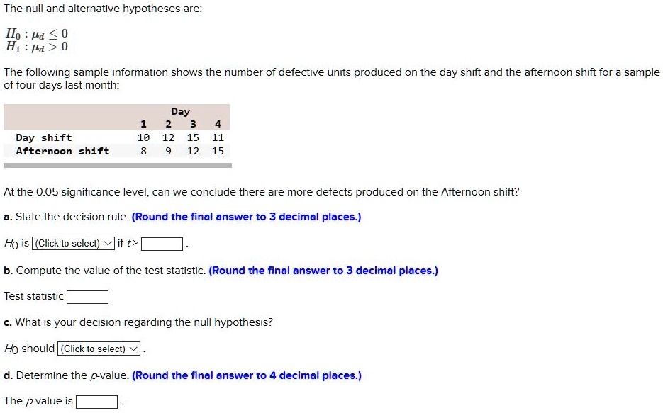 Solved The Null And Alternative Hypotheses Are Ho Pd 0 The Following Sample Information Shows