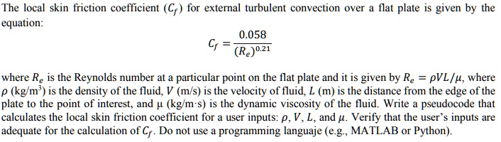 SOLVED: The local skin friction coefficient (Cf) for external turbulent ...