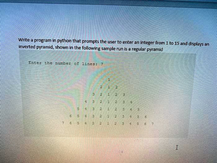 Solved In Python Write A Program In Python That Prompts The User To Enter An Integer From 1 To