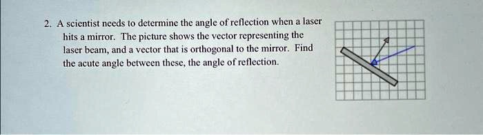 2. A scientist needs to determine the angle of reflection when a laser ...