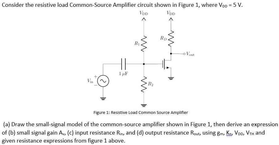 Solved Consider The Resistive Load Common Source Amplifier Circuit