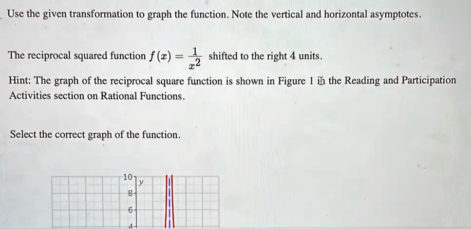 Solved Use The Given Transformation To Graph The Function Note The Vertical And Horizontal