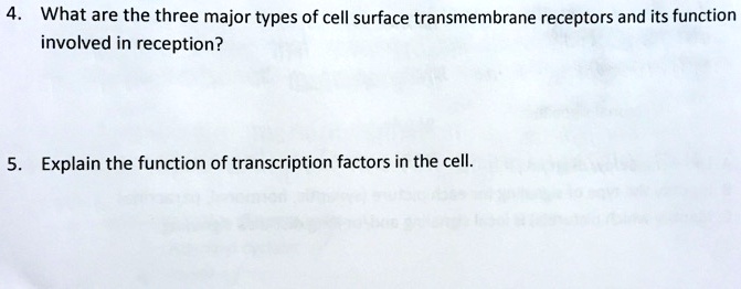 SOLVED: What are the three major types of cell surface transmembrane ...