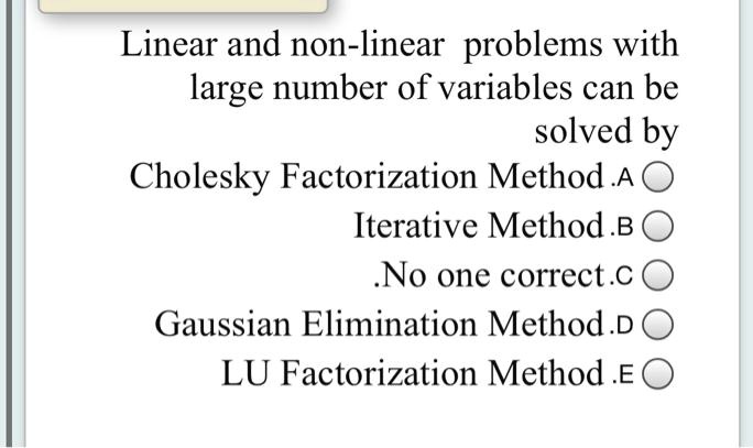 SOLVED:Linear and non-linear problems with large number of variables ...