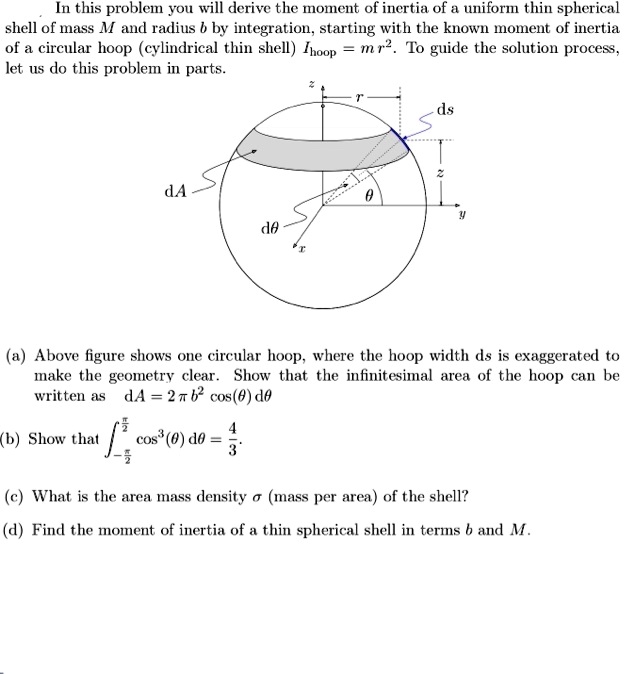 In this problem you will derive the moment of inertia of a uniform thin ...