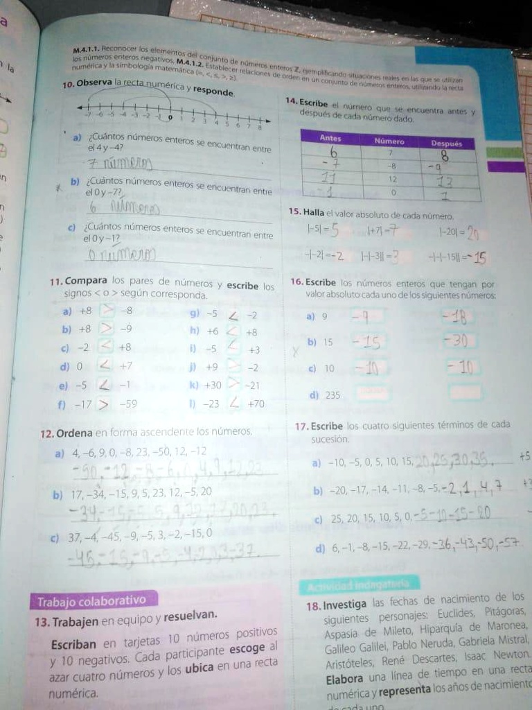 halla el valor absoluto de cada numero de la pregunta 15 m411 reconocer ...