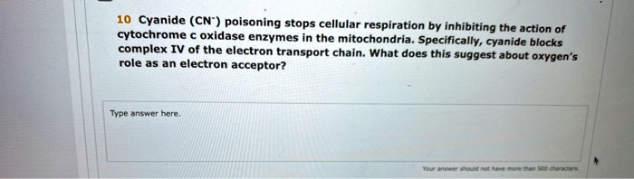 cyanide cn poisoning stops cellular respiration by inhibiting the ...