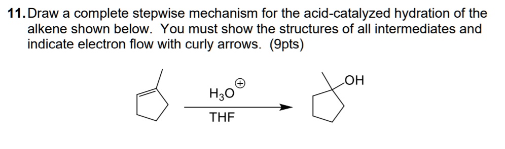 SOLVED: Draw a complete stepwise mechanism for the acid-catalyzed ...
