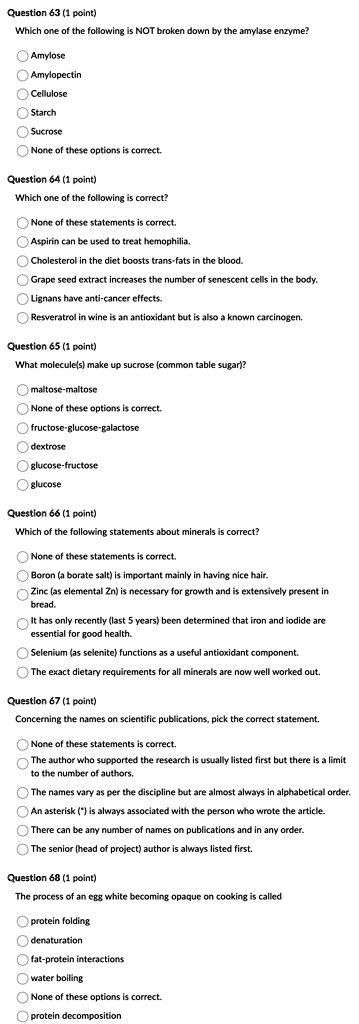SOLVED: Question 63 (1 point) Which one of the following is NOT broken ...