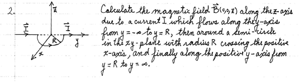 2. I⃗ Calculate the magnetic field B⃗(0, 0, z) along the z-axis due to ...