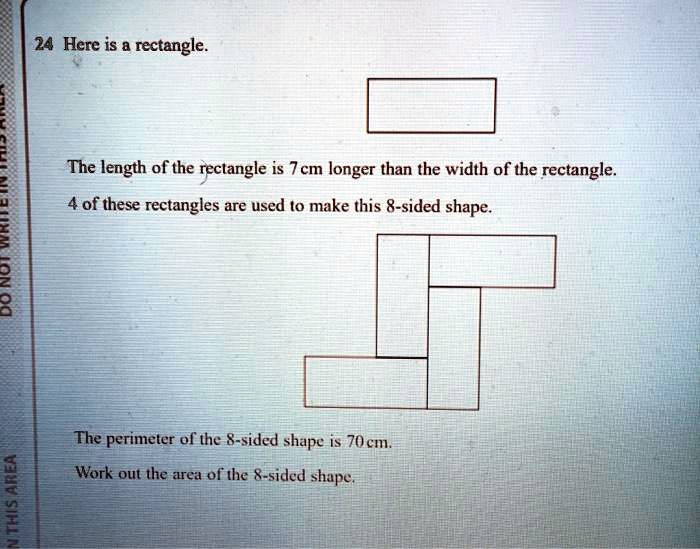 24 herc is rectangle the length of the reclangle is 7 cm longer than ...