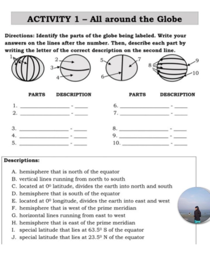 SOLVED: ACTIVITY 1 - All around the Globe Directions: Identify the ...