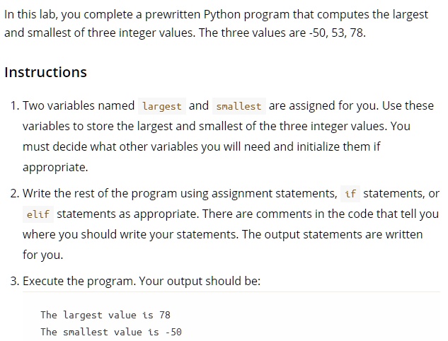 the provided code is largesmallpy this program calculates the largest ... the provided code is largesmallpy this program calculates the largest ...