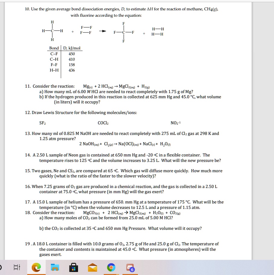 please include step by step solution use the given average bond ...