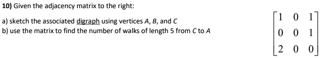10 given the adjacency matrix to the right a sketch the associated ...